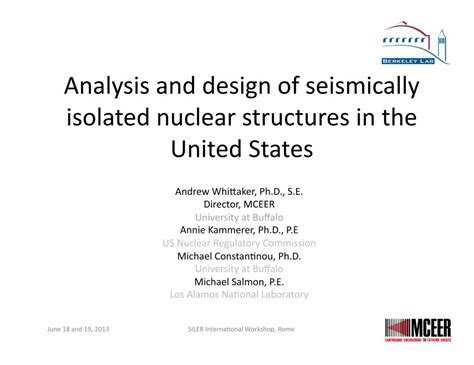 Pdf Analysis And Design Of Seismically Isolated Nuclear And Design Of Seismic