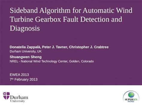 Pptx Sideband Algorithm For Automatic Wind Turbine Gearbox Fault Detection And Diagnosis