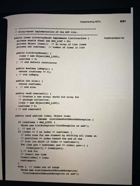 Complete An Array Based Implementation Of The Adt