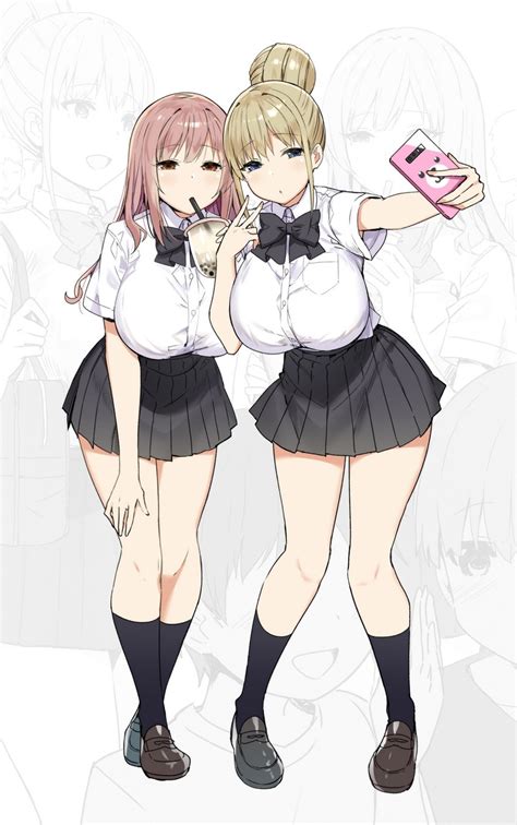 Hinano And Kaori Original And 1 More Drawn By Sky Freedom Danbooru