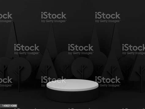 제품 디스플레이를 위한 검은 나무 배경이 있는 3d 미니멀리스트 연단 파스텔 색상과 빈 연단이 있는 자연 배경 3d 렌더링 3
