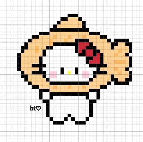 Hello Kitty Pixel Art Nhật Ký Nghệ Thuật Ý Tưởng Nhật Ký