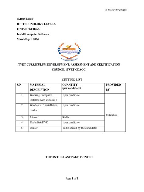 ict 5 install computer software cutting list pdf