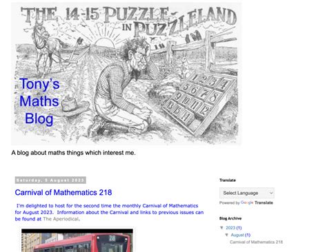 Carnival Of Mathematics 218 The Aperiodical