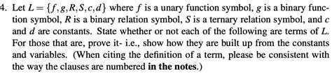Solved Let L F G R S C D Where F Is A Unary Function Chegg Com