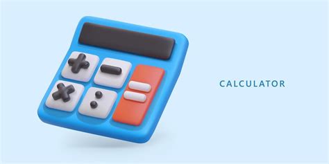 Premium Vector Realistic Calculator In Cartoon Style Basic