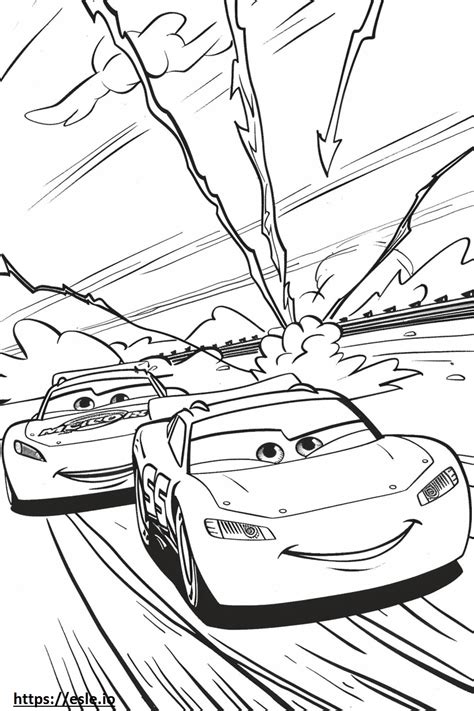 Lightning Mcqueen And Jackson Storm Free Printable Coloring Page Esle
