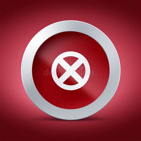 A Red Button With An X Symbol On It Stock Illustration Illustration Of Computer Forbidden