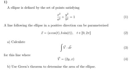 solved 1 a ellipse is defined by the set of points