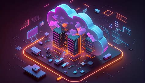 Premium AI Image Cloud Technology Concept Data Center Concept Ai Generated Image