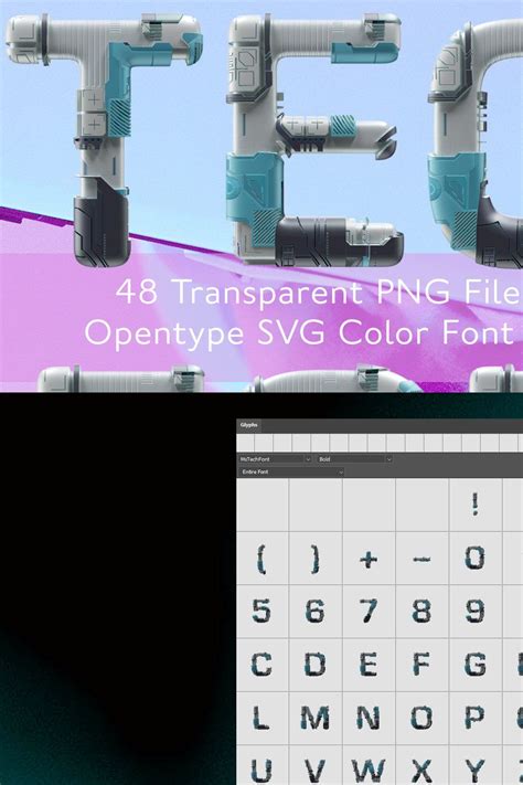 Ms Tech Opentype Color Font And Pngs Masterbundles