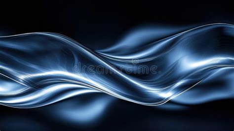 Smooth Flowing Wave Of Blue Light Creates Ethereal Background Evoking Sense Of Calm And