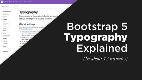 Bootstrap 5 Typography Explained How Does Typography Work In Bootstrap Youtube