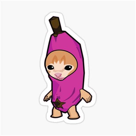 Purple Happy Hapi Banana Cat Meme Sticker For Sale By Rzera Redbubble