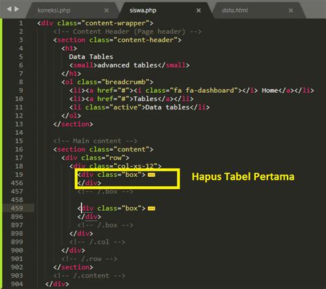Aplikasi CRUD Menggunakan Template Admin LTE