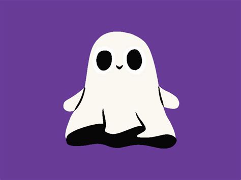 Cute Ghost Animated  Funny Animation  Character On Isolated