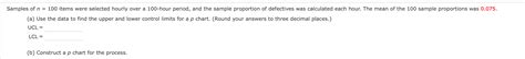 Solved A Use The Data To Find The Upper And Lower Control