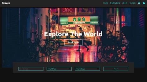 Responsive Travel Website Header with HTML. CSS and JS step by step || Free source code - YouTube