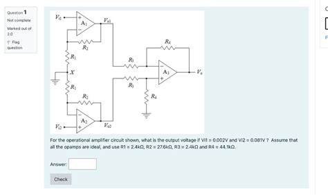 solved for the operational amplifier circuit shown what is
