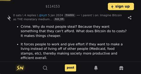 Reply On Imagine Bitcoin As THE Monetary Medium Stacker News Ask SN