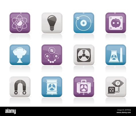 Atomic And Nuclear Energy Icons Vector Icon Set Stock Vector Image