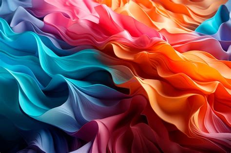 premium ai image abstract background of multicolored silk waves