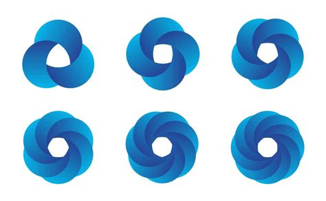 Blue Bright Gradient Circle Vector Logotype Creative 3d Ring Letter O