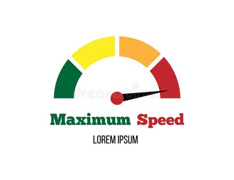 Speedometer Showing Maximum Speed Stock Vector Illustration Of