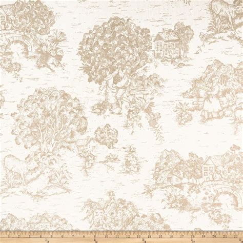 Pastoral Toile Ivorytan Toile Fabric Designer Upholstery Fabric