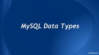 Copy Of MySQL Data Types Pdf