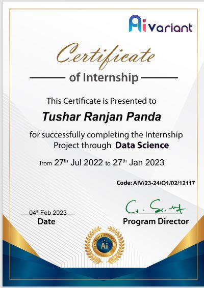 tushar ranjan panda on linkedin datascience internship ai share
