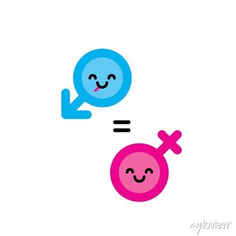 Gender Equality Icon Sex Vector Symbol Female And Male Sign Wall Stickers Neutral