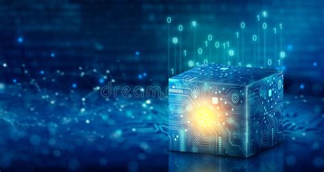 cube computing technology cloud data and internet security stock image