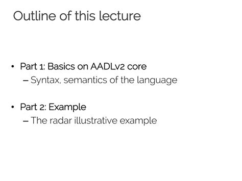 20172018 Aadl Architecture Analysis And Design Language Ppt