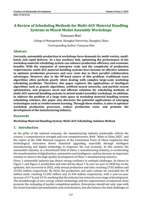 pdf a review of scheduling methods for multi agv material handling