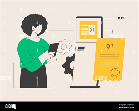 Electronic Queuing System Abstract Concept Vector Illustration Stock