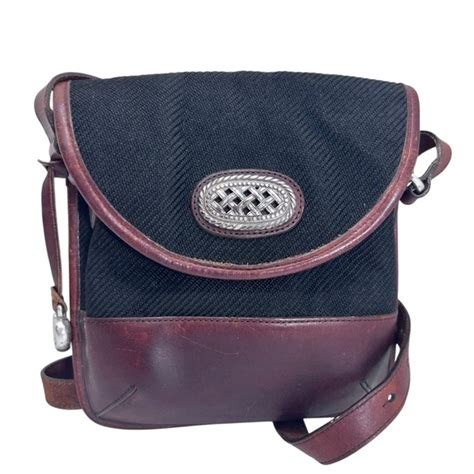 Brighton Bags Vintage Brighton Leather Black Canvas