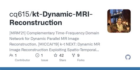 Github Cq615kt Dynamic Mri Reconstruction Mrm21 Complementary Time Frequency Domain