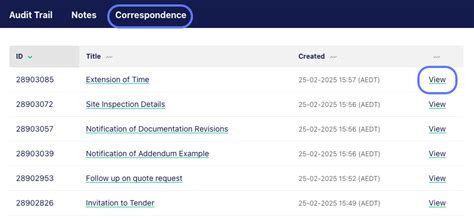 Issuing And Tracking Correspondence E1 Builder Support