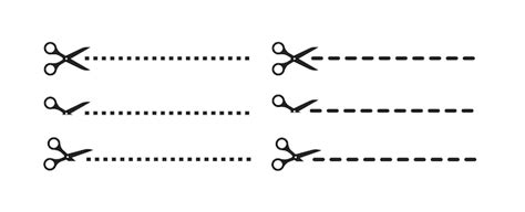 Premium Vector Scissor Line Icon Set Black Scissors Cut Lines On