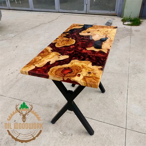 Personalized Design Resin Table Unique Wooden Resin Table For Dining Rooms Live Edge Dining