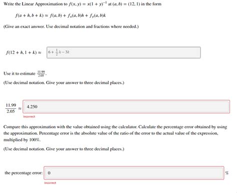 solved write the linear approximation to f x y x 1