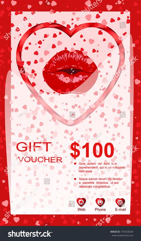Gift Card Voucher Certificate Template Sexy Stock Vector Royalty Free Shutterstock