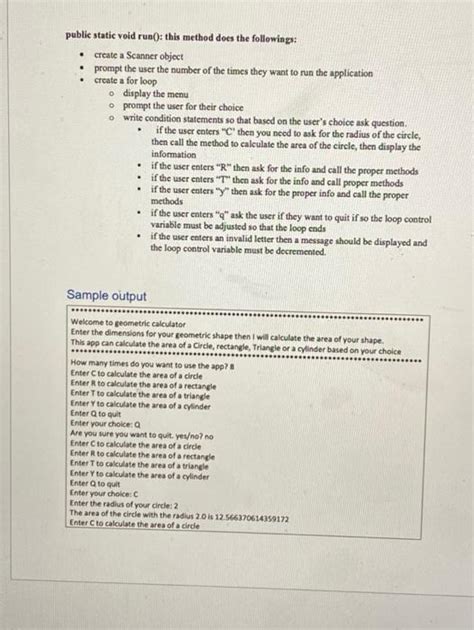 Solved Write A Program That Calculates The Area Of Different