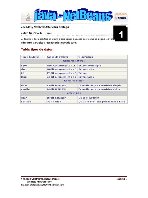 1 java netbeans descargar gratis pdf tipo de datos números