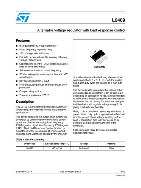 Pdf Alternator Voltage Regulator With Load Response · Pdf