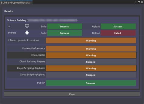 understanding your build and publish results microsoft mesh