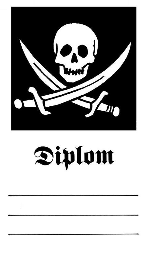 pirátský diplom | Piráti, Námořník, Pozvánka