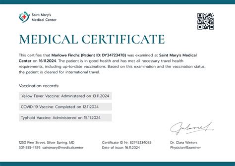 Simple And Editable Medical Certificate Template