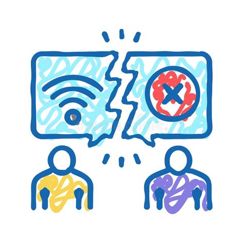Digital Divide Icon Doodle Illustration Stock Illustration